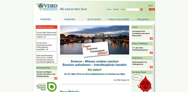 Neue Website - VDBD mit gelungenem neuem Web-Auftritt • diabetologie-online